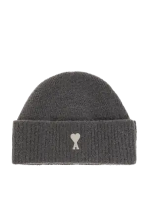 AMI Paris Cap With Embroidered Logo - Grey