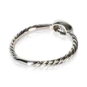 David Yurman Sterling Silver Diamond Cable Stacking Ring