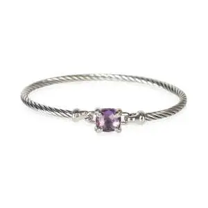 David Yurman Sterling Silver Amethyst And Diamond Chatelaine Bracelet - Sterling_silver