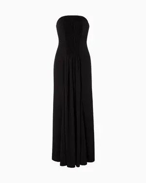 Giorgio Armani Triple Silk-georgette Bustier Dress - Black