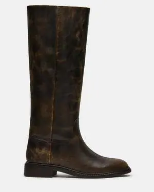 Steve Madden Marna Knee High Boots - Brown Distressed