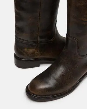 Steve Madden Marna Knee High Boots - Brown Distressed