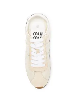 Miu Miu Plume Nylon And Leather Sneakers