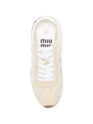 Miu Miu Plume Nylon And Leather Sneakers - Multicolor