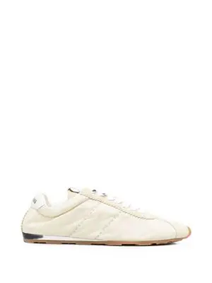 Miu Miu Plume Nylon And Leather Sneakers - Multicolor