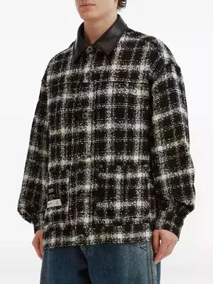 MUSIUM DIV. Check-pattern Contrast-collar Jacket