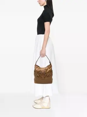 FERRAGAMO 2005-2007 Calfskin Gancini Shoulder Bag