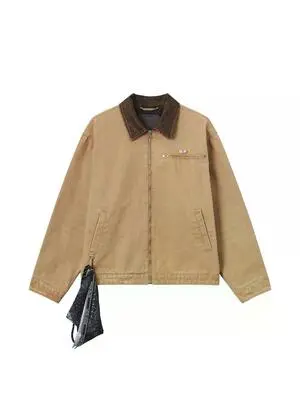 MUSIUM DIV. Contrasting-collar Zip-up Jacket - Neutrals