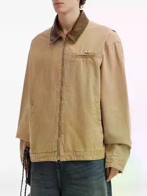 MUSIUM DIV. Contrasting-collar Zip-up Jacket