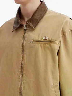MUSIUM DIV. Contrasting-collar Zip-up Jacket