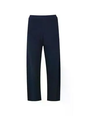 IZAAK AZANEI Ribbed-knit Straight-leg Trousers - Blue