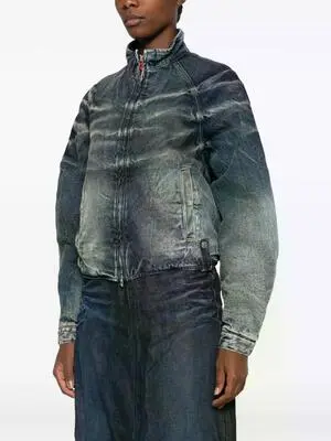 DIESEL® Faded-effect Raglan-sleeve Denim Jacket
