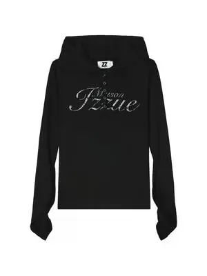 Izzue Logo-print Button-up Hoodie - Black