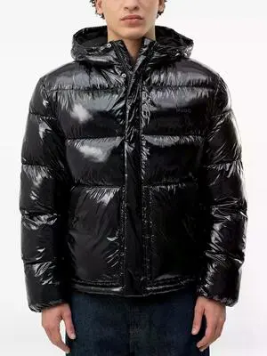 Hugo Glossy-finish Hooded Puffer Jacket - Black