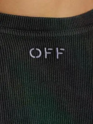 Off-White Ribbed-knit Logo-embroidered Top