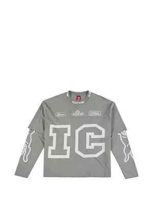 ICECREAM Strawberry Long-sleeve Knit Tee - Grey
