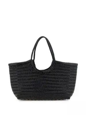 Dragon Diffusion Big Nantucket Woven Leather Shoulder Bag - Black