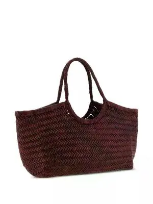 Dragon Diffusion Big Nantucket Woven Leather Shoulder Bag - Red