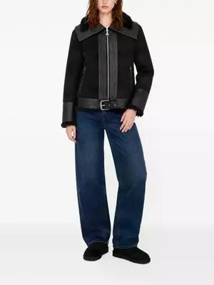 Patrizia Pepe Belted Faux-shearling Jacket