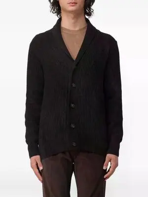 BROOKSFIELD Button-down Shawl-collar Cardigan - Brown
