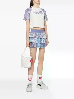 AAPE BY *A BATHING APE Camouflage-print Ruffled Mini Skirt - Purple
