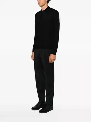 Emporio Armani Quarter-zip Polo-collar Polo Shirt - Black