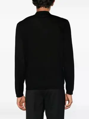 Emporio Armani Quarter-zip Polo-collar Polo Shirt - Black