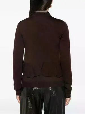 Liviana Conti Ruffled Long-sleeve Sweater - Brown
