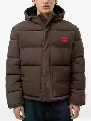 Hugo Padded Hooded Jacket - Brown