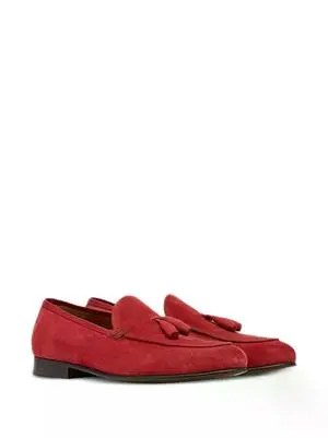FERRAGAMO Tassel-detail Suede Loafers - Red