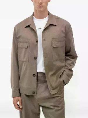 Hugo Button-up Chest-pocket Overshirt - Neutrals