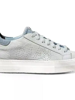 P448 Thea Crackled-leather Sneakers - Grey