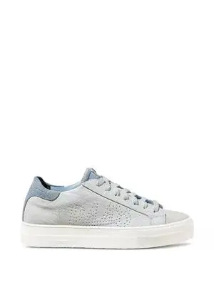 P448 Thea Crackled-leather Sneakers - Grey