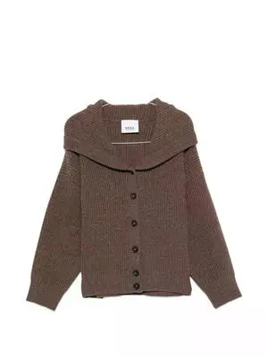 Erika Cavallini Donato Hooded Ribbed-knit Cardigan - Brown