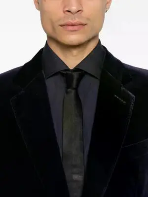 TOM FORD Velvet Single-breasted Blazer - Blue