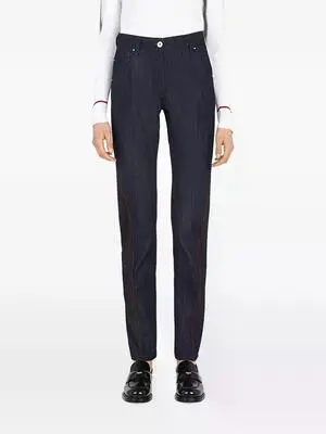 FERRAGAMO Contrast-stitch Trousers - Blue