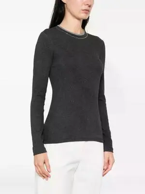 Peserico Bead-embellished Long-sleeve T-shirt