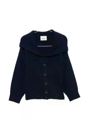 Erika Cavallini Donato Ribbed-knit Hooded Cardigan - Blue