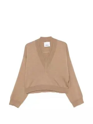Erika Cavallini V-neck Drop-shoulder Sweater - Neutrals