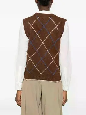 MOISMONT Argyle Knit Sweater Vest