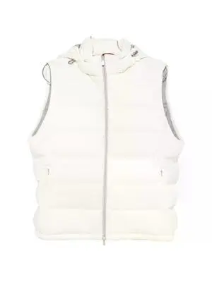 Brunello Cucinelli Quilted Hooded Gilet - Neutrals