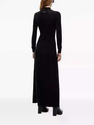 Pinko Long Wool-blend Dress With Cut-out