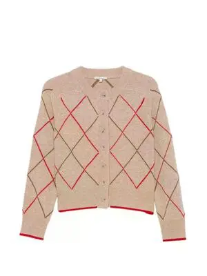 MOISMONT Argyle-knit Cardigan - Neutrals