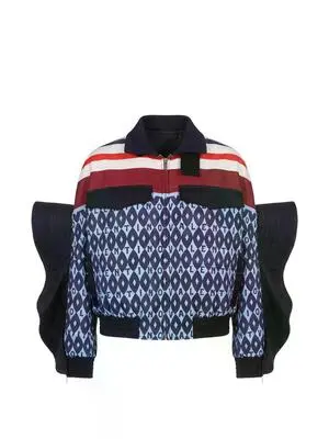 Valentino Garavani Logo-print Panelled Jacket - Blue