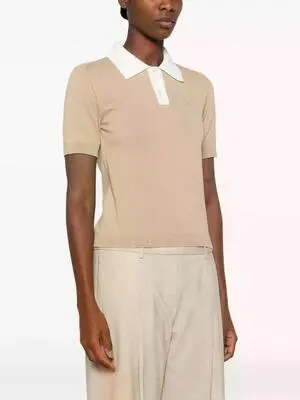 N°21 Contrast-collar Short-sleeve Polo Shirt