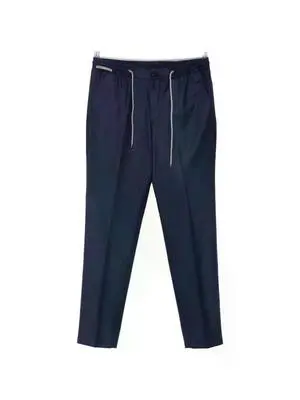 Corneliani Drawstring-waist Pressed-crease Trousers - Blue