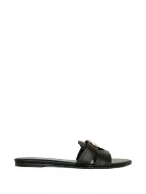 GAELLE PARIS Logo-plaque Sandals - Black