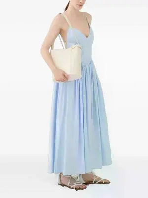 ELEH Open-back Pleated Midi Dress - Blue