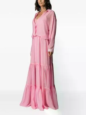 MIAU BY CLARA ROTESCU Tiered Maxi Dress - Pink