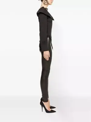 NISSA Lace-trim Sequin-embellished Shirt